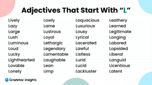 250 Adjectives That Start With L