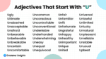 240 Adjectives That Start With U