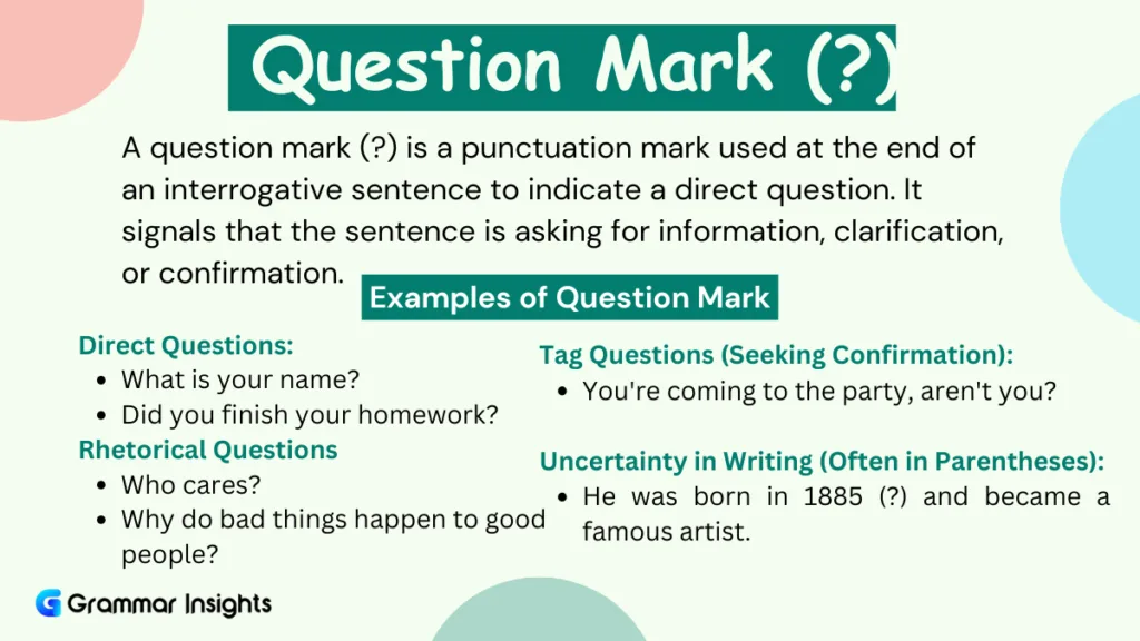 What is a Question Mark (?) – Rules, Use and Examples