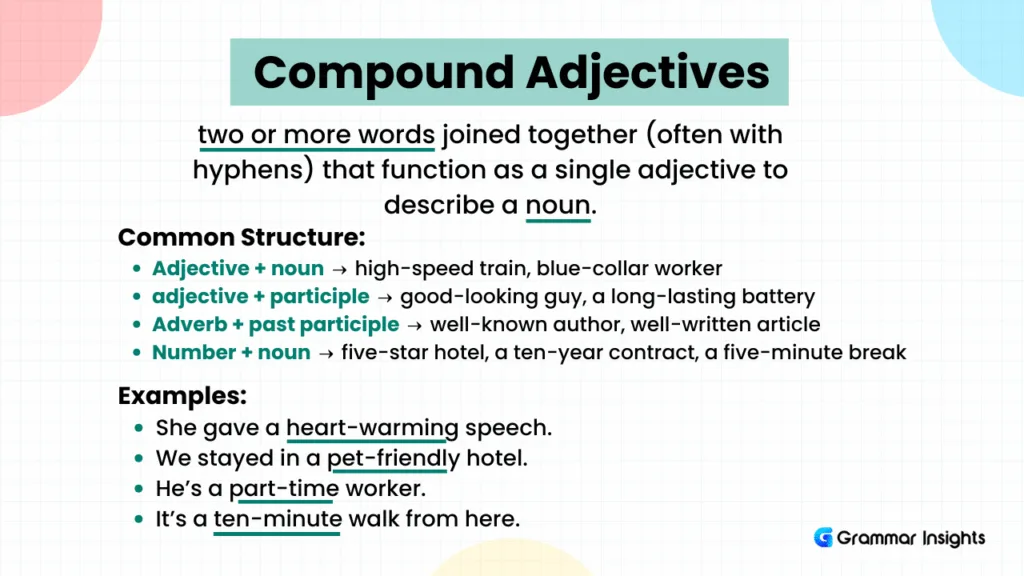Compound Adjectives: Definition, Types & Examples
